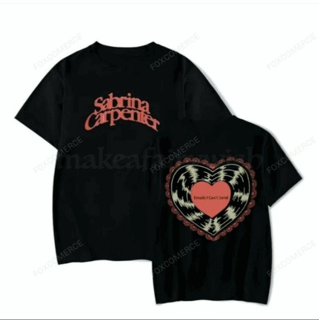 Sabrina Carpenter Tour Merch T-shirt Emails Album Logo Short Sleeve Tee ...