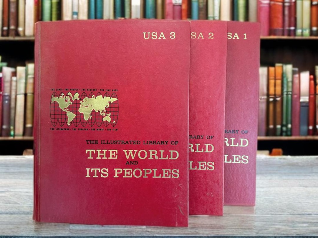 The Illustrated Library of the World and It's People,set of 3,red Books ...
