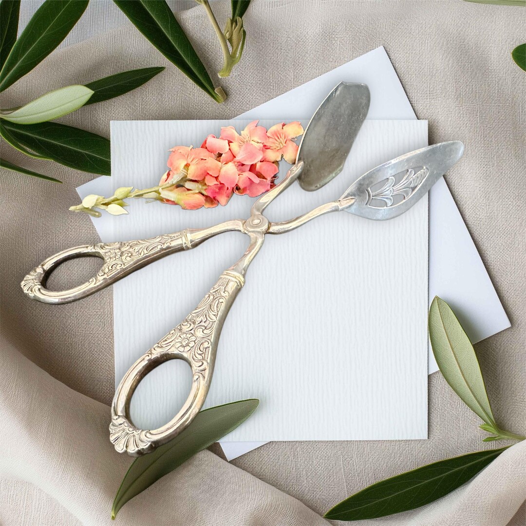 Ornate Norwegian Silver Scissor Salad,pasta Tongs,fancy,elegant,wedding ...