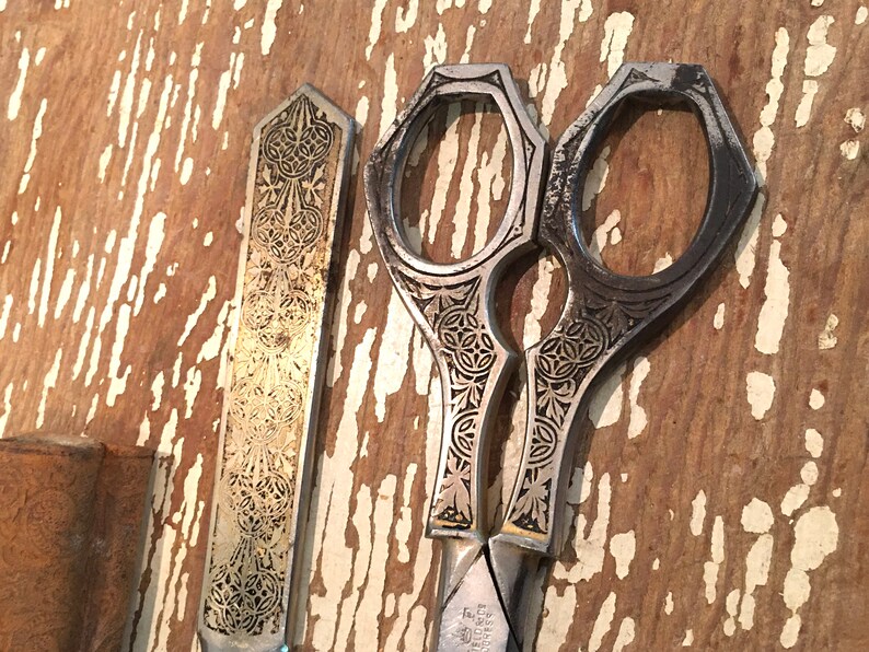 Scissors and Letter Opener Set in Leather Sheath Case9 | Etsy