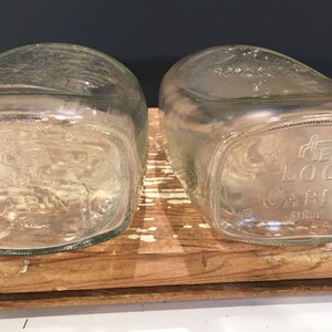 Glass Log Cabin Syrup Bottles,1776,set of 2,old Clear Syrup Bottles ...