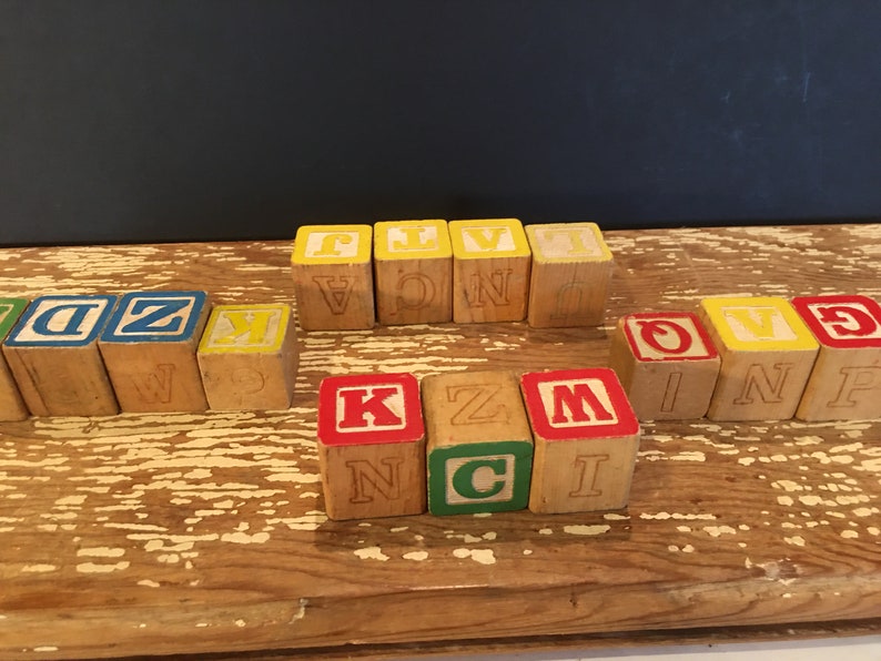 Wooden Building Blockslettersnumbersset of - Etsy