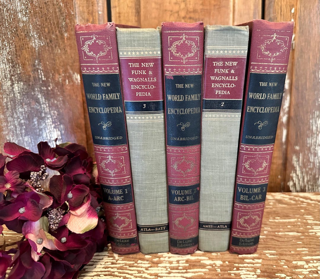 Vintage Red Gray Books,1950s,new World Family Encyclopedia,funk ...