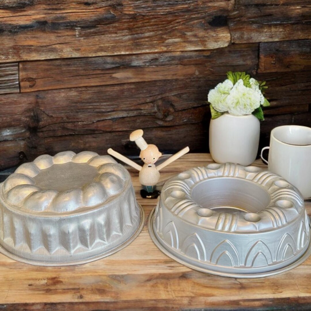 Round Aluminum Jello Cake Pans,set of 2,tube Jello Pan,8" Round ...
