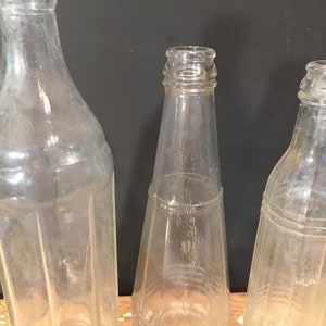 Old Ketchup Catsup Bottles,clear Glass,condiments,set of 3,sauce ...