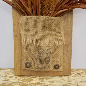 Barn Wood Burlap Wall Pocket,flowers,reclaimed Wood,repurposed,upcycled ...