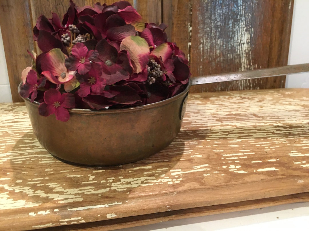Small Copper Sauce Pot,tarnished,long Handle,1/2 Quart Pot,copper ...