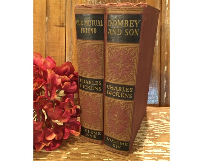 Works of Charles Dickens Book Collection,burgundy,set of 2 Volume,1868 ...