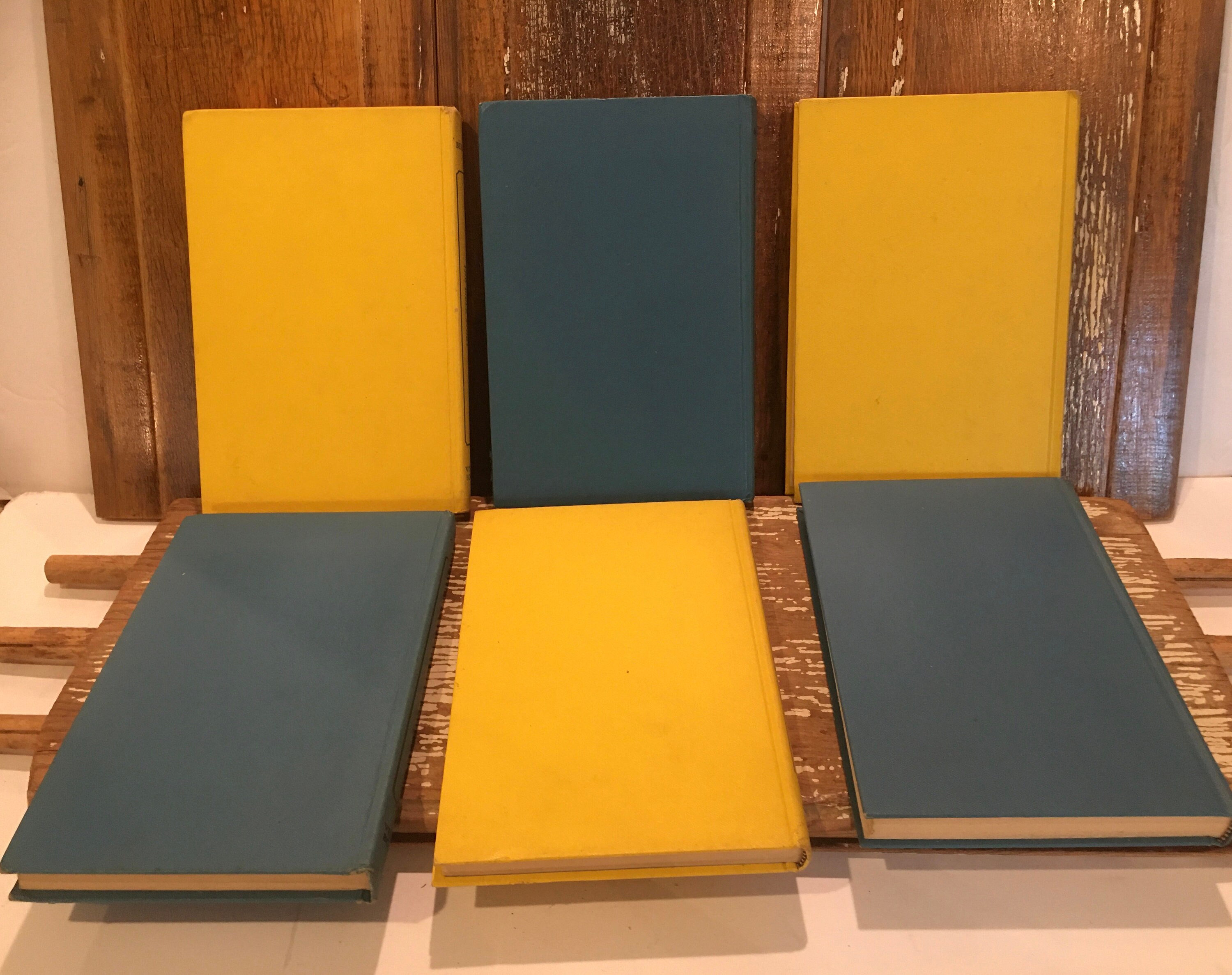 Blue Yellow Booksset of 6colorfulteal Bluehardcovermid - Etsy