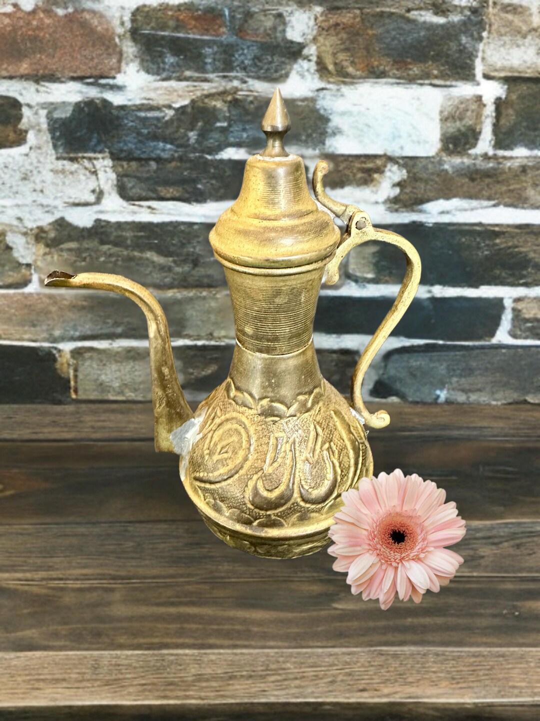 Tarnished Miniature Brass Dallah,turkish Coffee Pot,middle Eastern ...