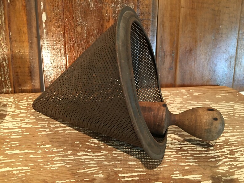 Rusty Metal and Cast Iron Cone Canning Sieve4 Piece - Etsy UK