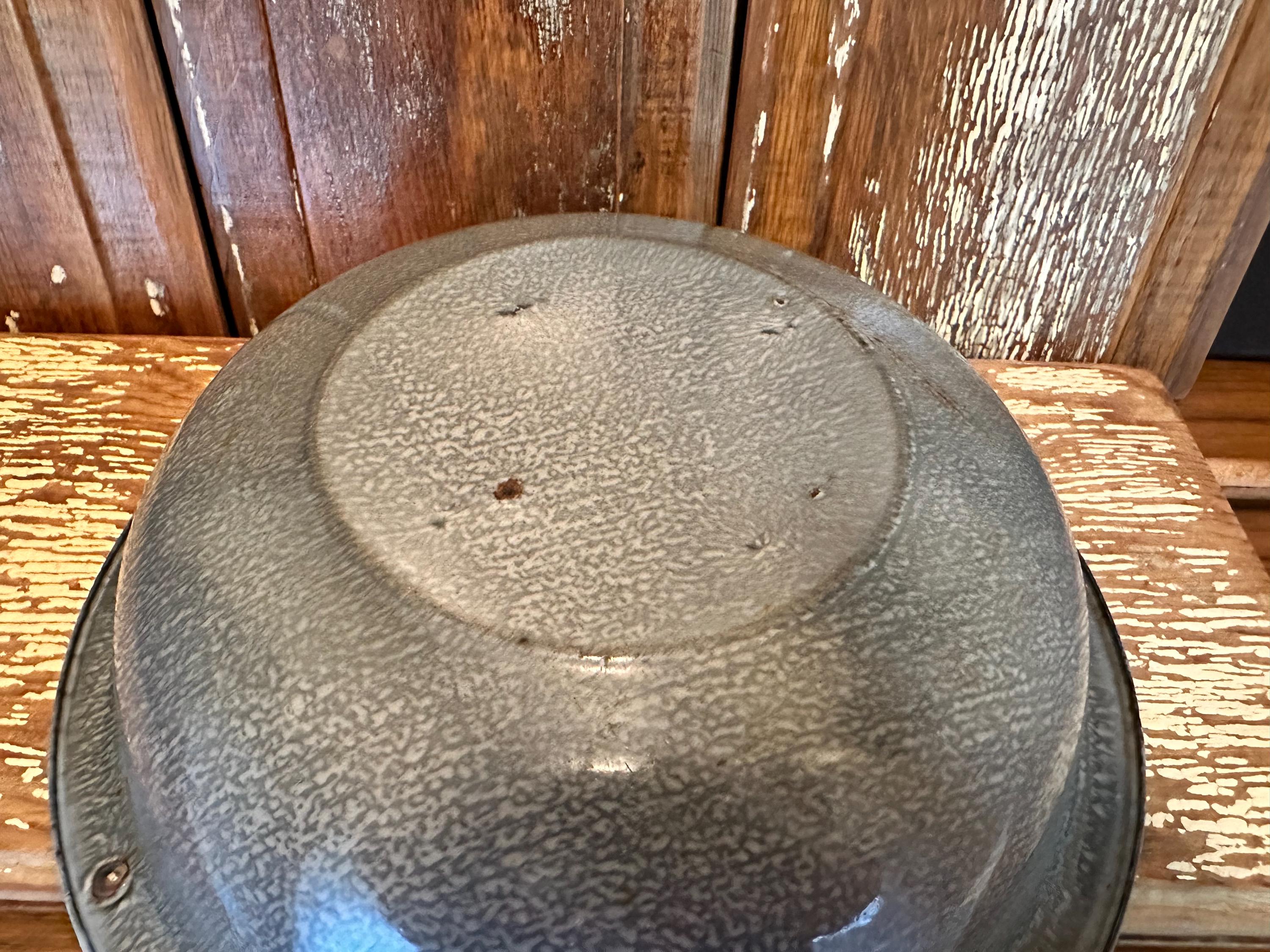 Gray Enamel Wash Basin,tub,graniteware,big Enamel Bowl,enamelware ...