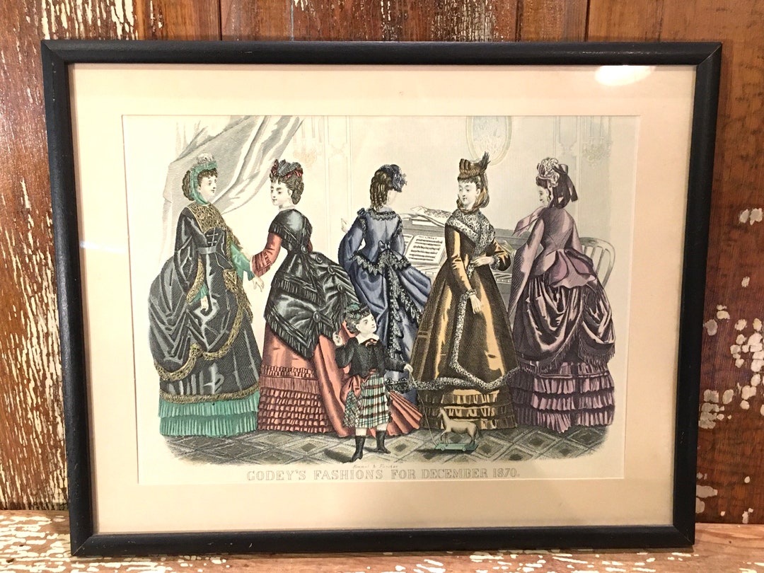 Godey's Fashions for December 1870,fashion Print,late 1800s,victorian ...
