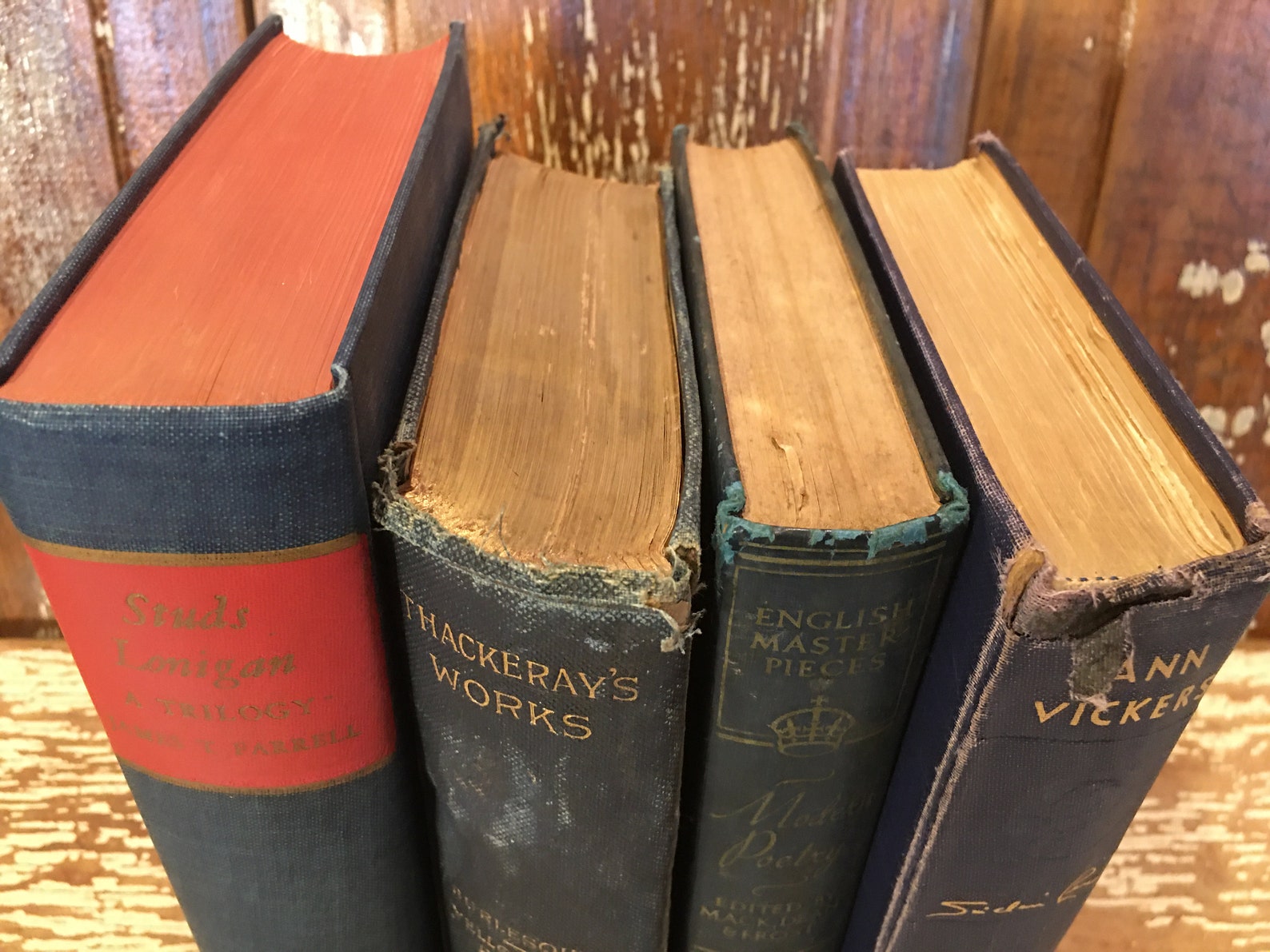 Old Navy Blue Books Decoration,dark Blue Books,set of 4,blue Book Decor ...