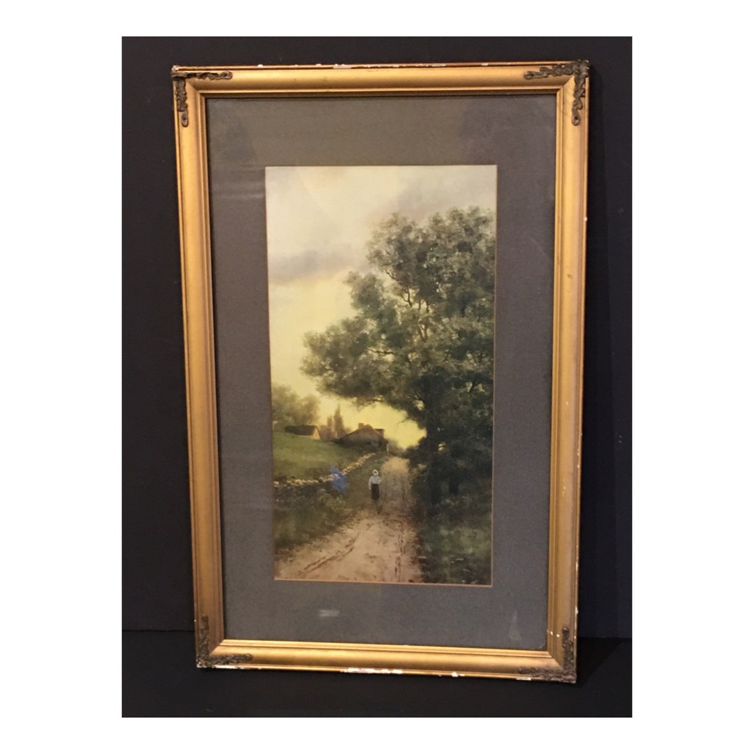 Wood Gold Frame Countryside Prints,farm Life,rustic Homestead,woman on ...