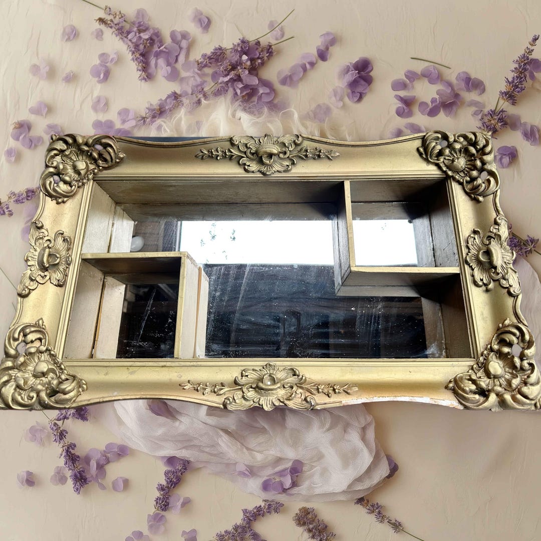 Antique Large Ornate Gold Gesso Wood Framed Mirror Shadow Box,wall ...