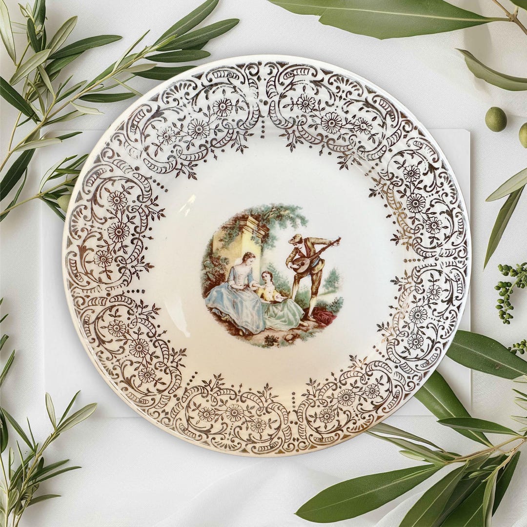Triumph Limoges 22K Gold Trim,dinner Plate,victorian Ladies,fancy ...