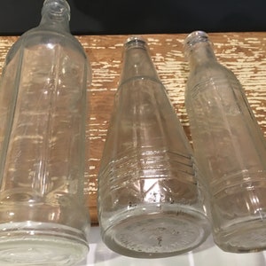 Old Ketchup Catsup Bottles,clear Glass,condiments,set of 3,sauce ...