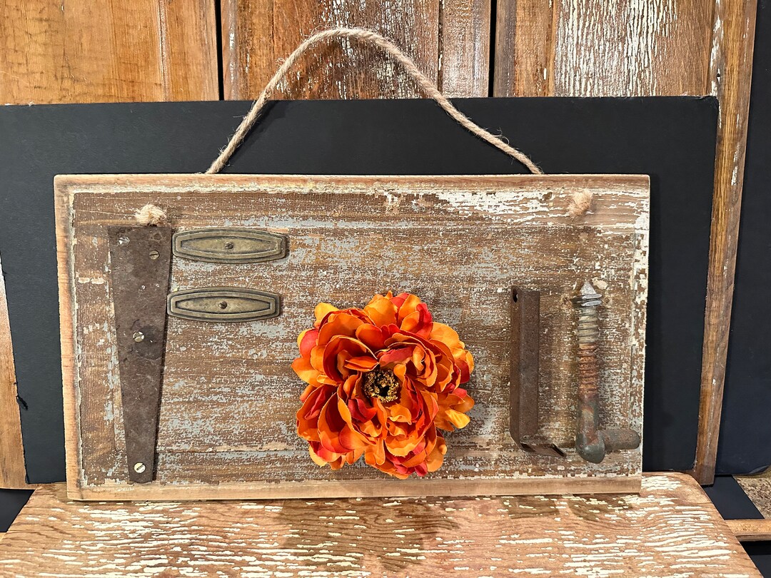 Barnwood Fall Autumn Salvage Art,vintage Hardware,upcycled Wood ...