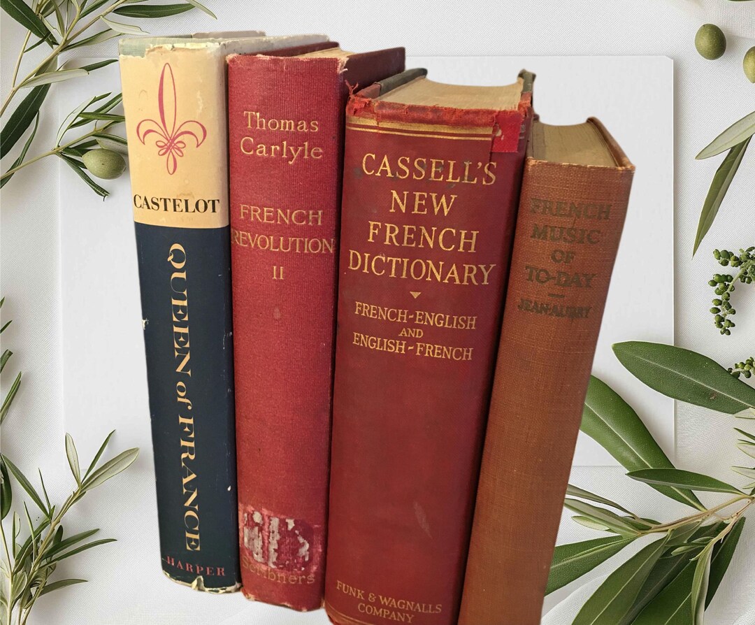Vintage French Books,set of 4,dictionary,literature,early 1900s,red ...