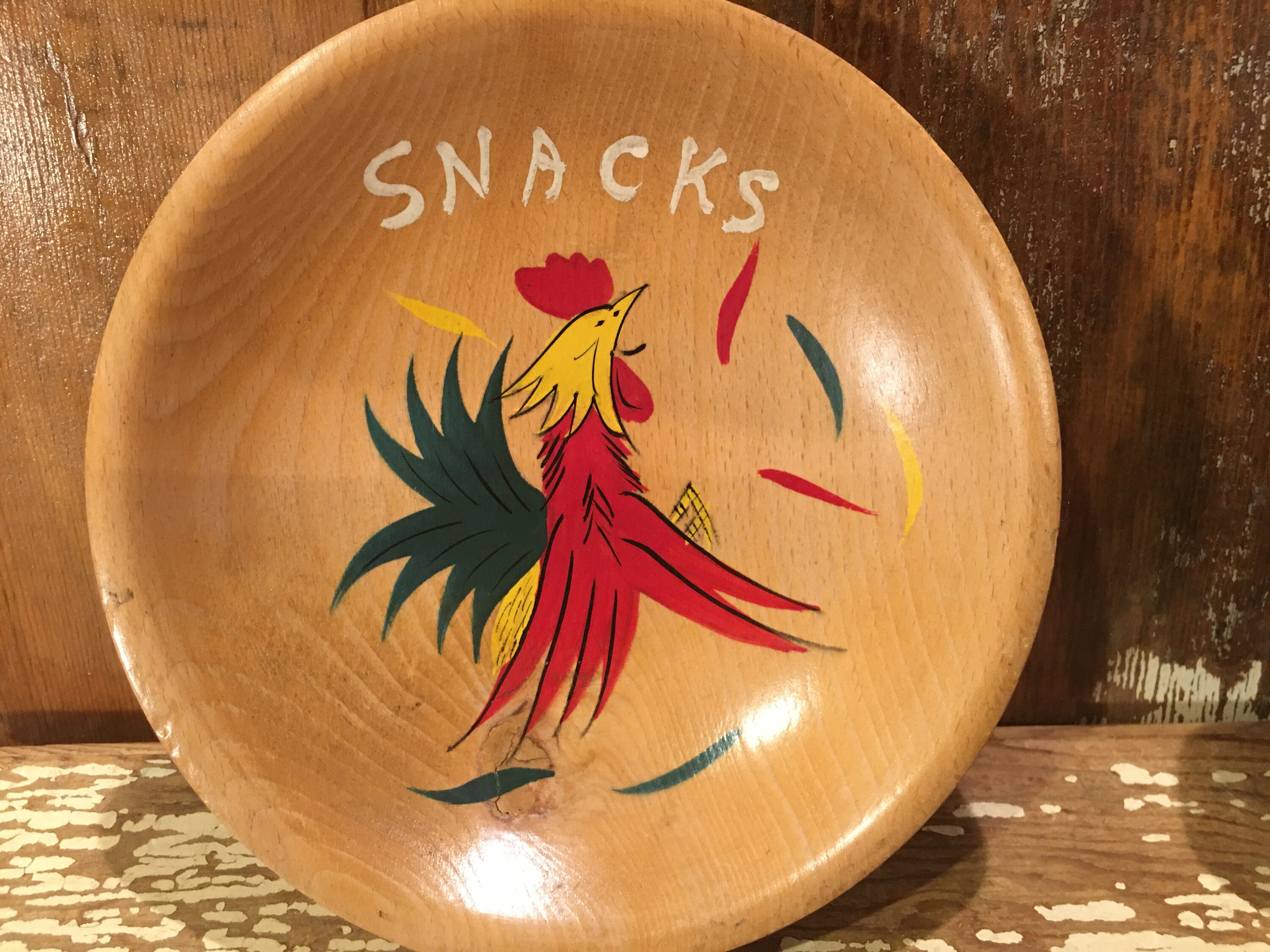 Wooden Snack Bowl,set of 2,with Handle,wood Serving Bowl,7" Round,snack ...
