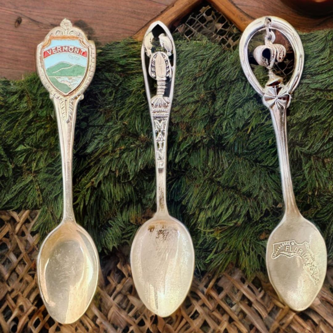 Small Souvenir State Spoon,ornate Spoons,petite Silver Sugar Spoons ...