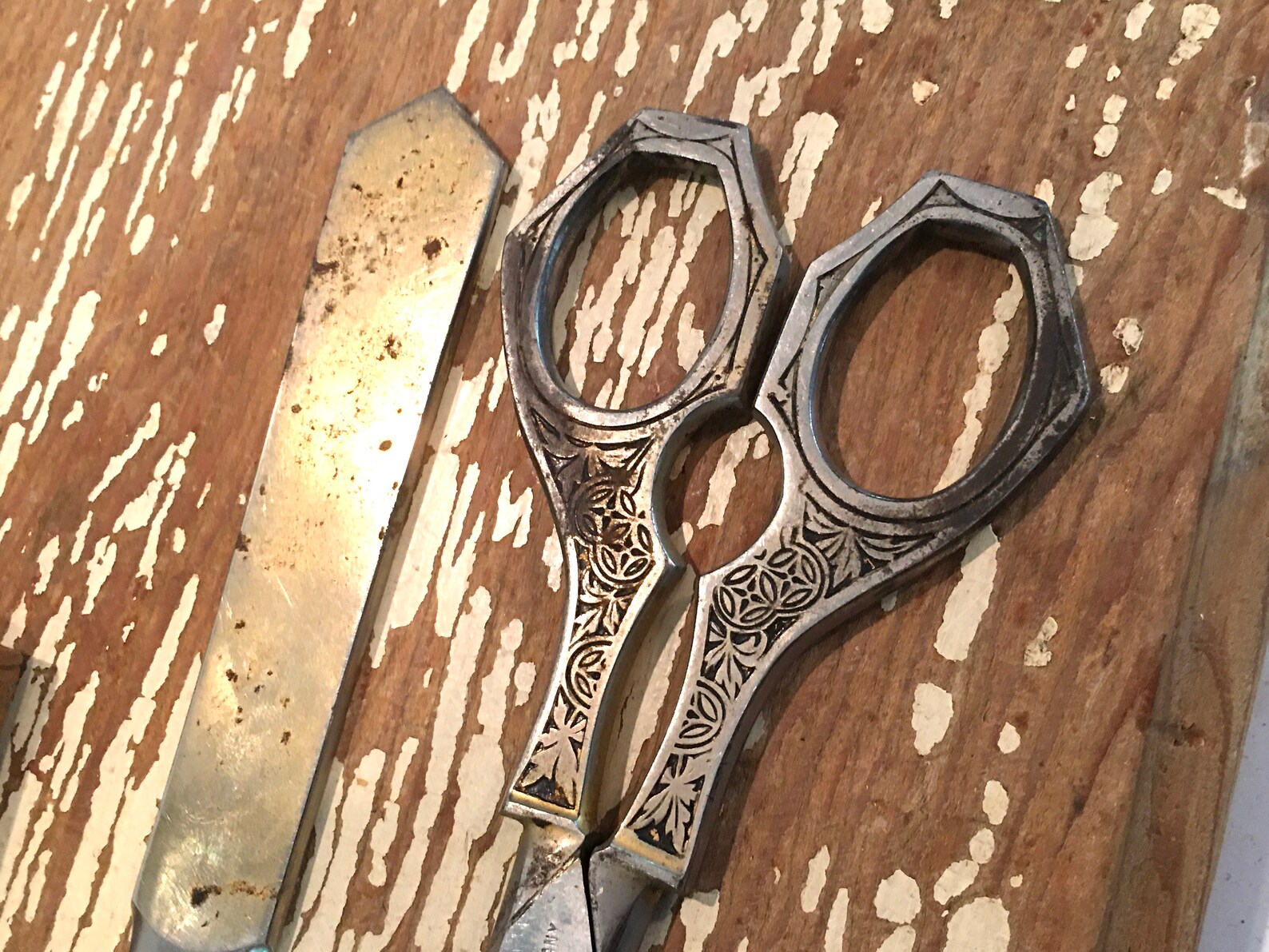 Scissors and Letter Opener Set in Leather Sheath Case9 | Etsy