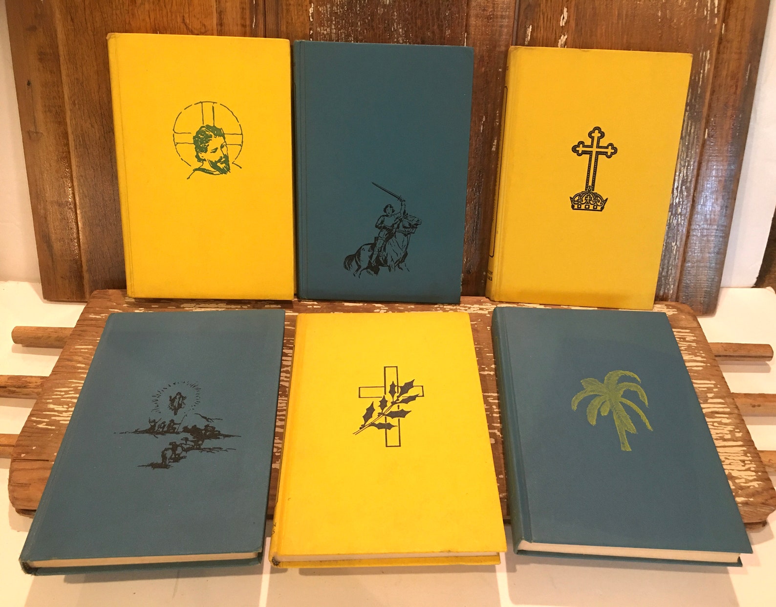 Blue Yellow Booksset of 6colorfulteal Bluehardcovermid - Etsy