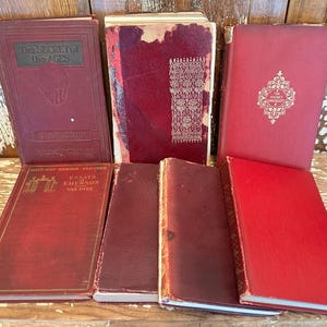 Antique Small Red Burgundy Books,gold Lettering,book Decor,early 1900s ...