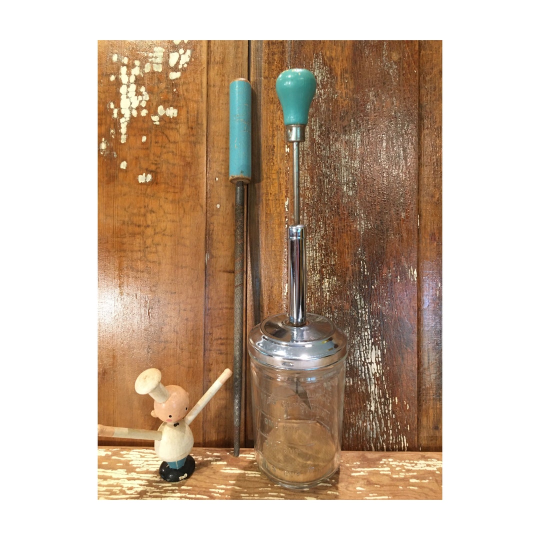 Teal Aqua Wood Handle Kitchen Utensils,set of 2,nicholson Knife File ...