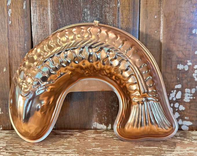 Large Copper Jello Mold,jumping Fish,seafood,copper Kitchen Wall Decor ...