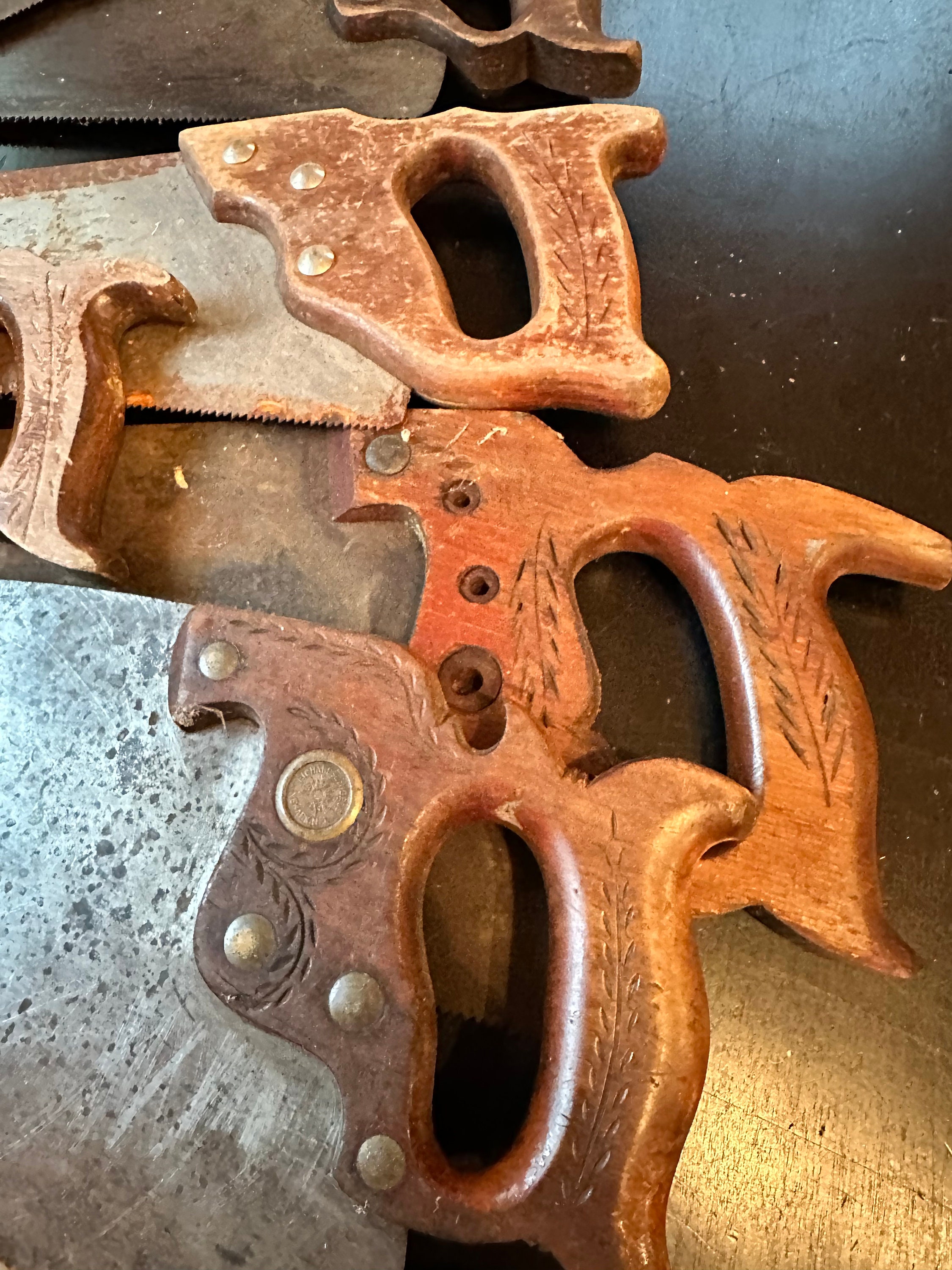 Assorted Hand Saws,wood Handle,set of 7,shed Art,garden Art,rustic ...