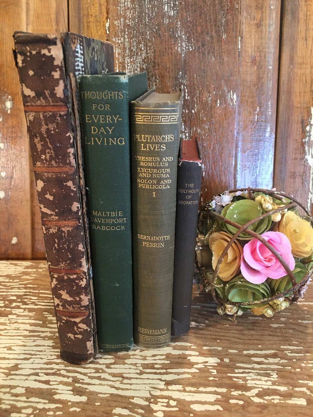 Antique Religious Books,early 1900s,set of 4,plutarch's Lives,ministry ...