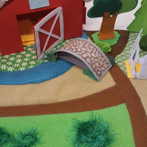 Felt Play Mat With Red Farm Barn - Etsy