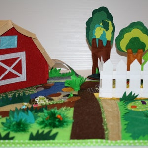 Felt Play Mat With Red Farm Barn - Etsy