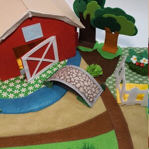 Felt Play Mat With Red Farm Barn - Etsy