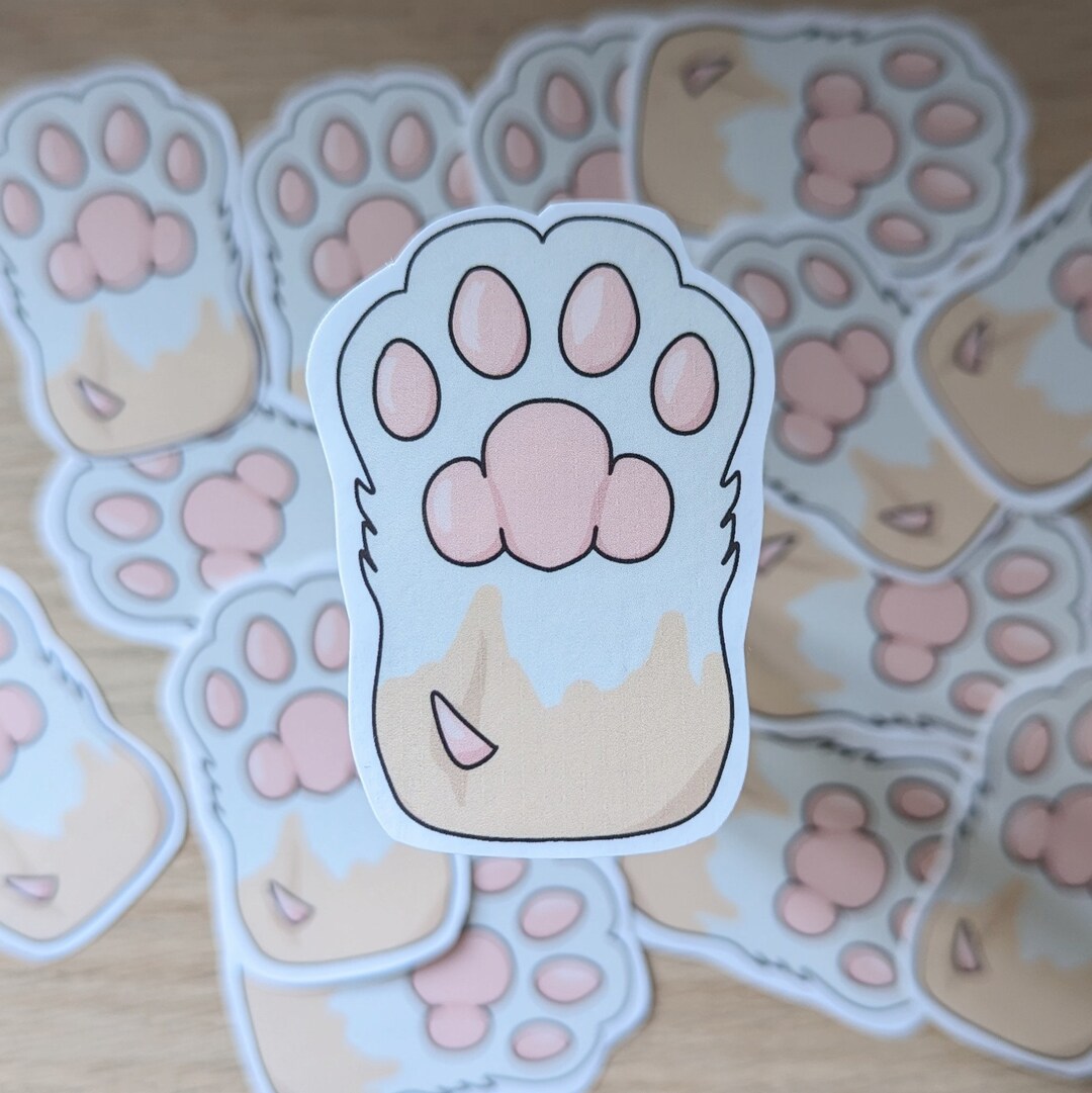 Orange Cat Paw Sticker (handmade Sticker 2.5 Inch Red Tabby Cat Paw) - Etsy