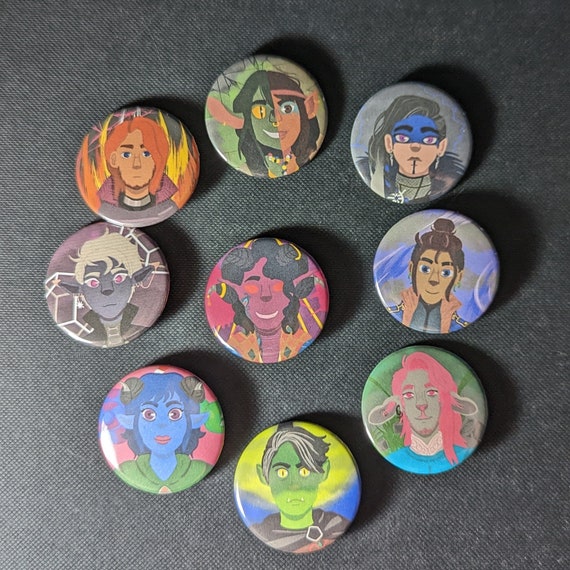 Critical Role Mighty Nein 1.5 Buttons caleb Nott/veth - Etsy