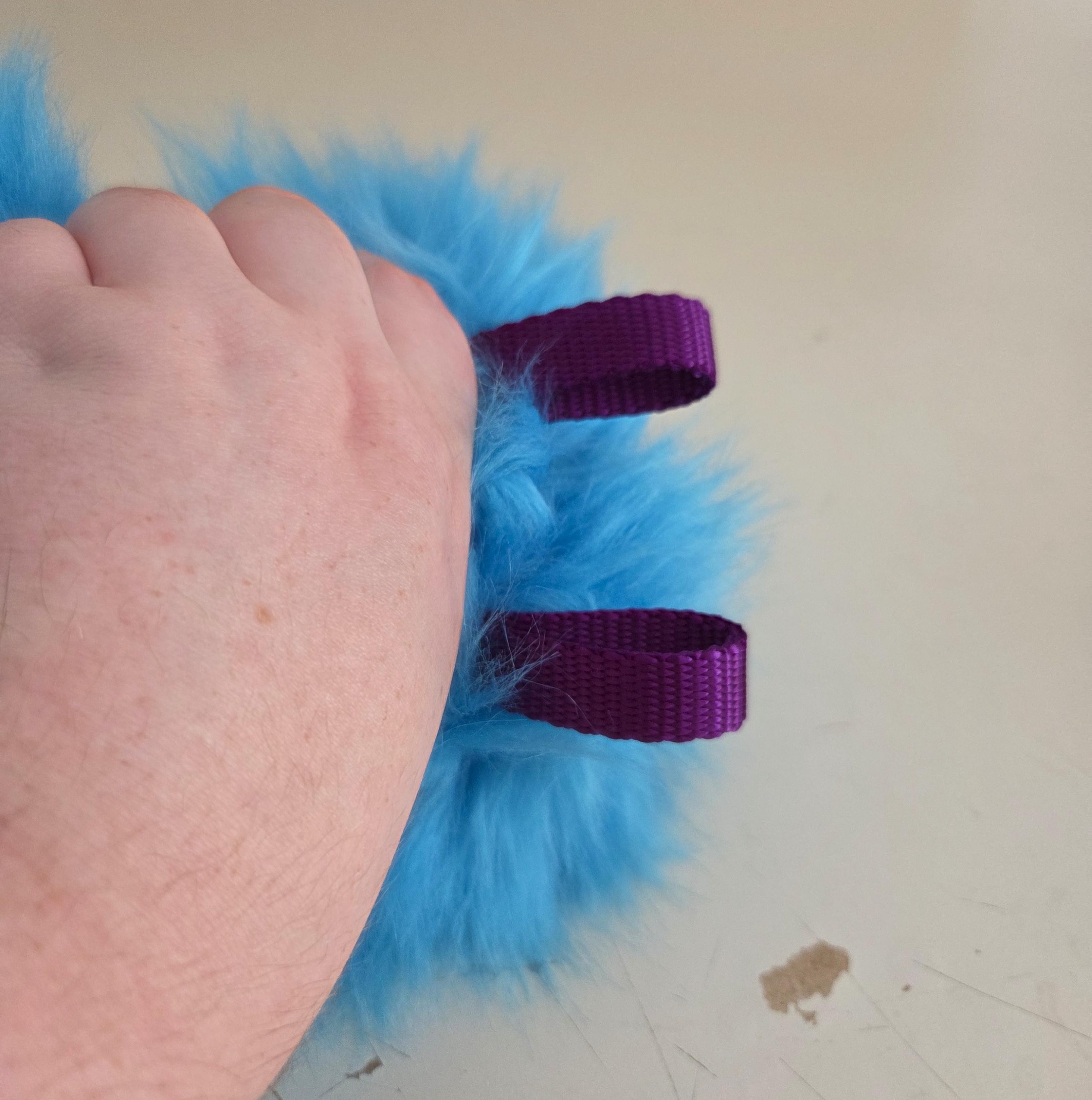 Fursuit Tail - Light Blue, White, Black Tinsel Tail 22 Inch 17 Inch ...