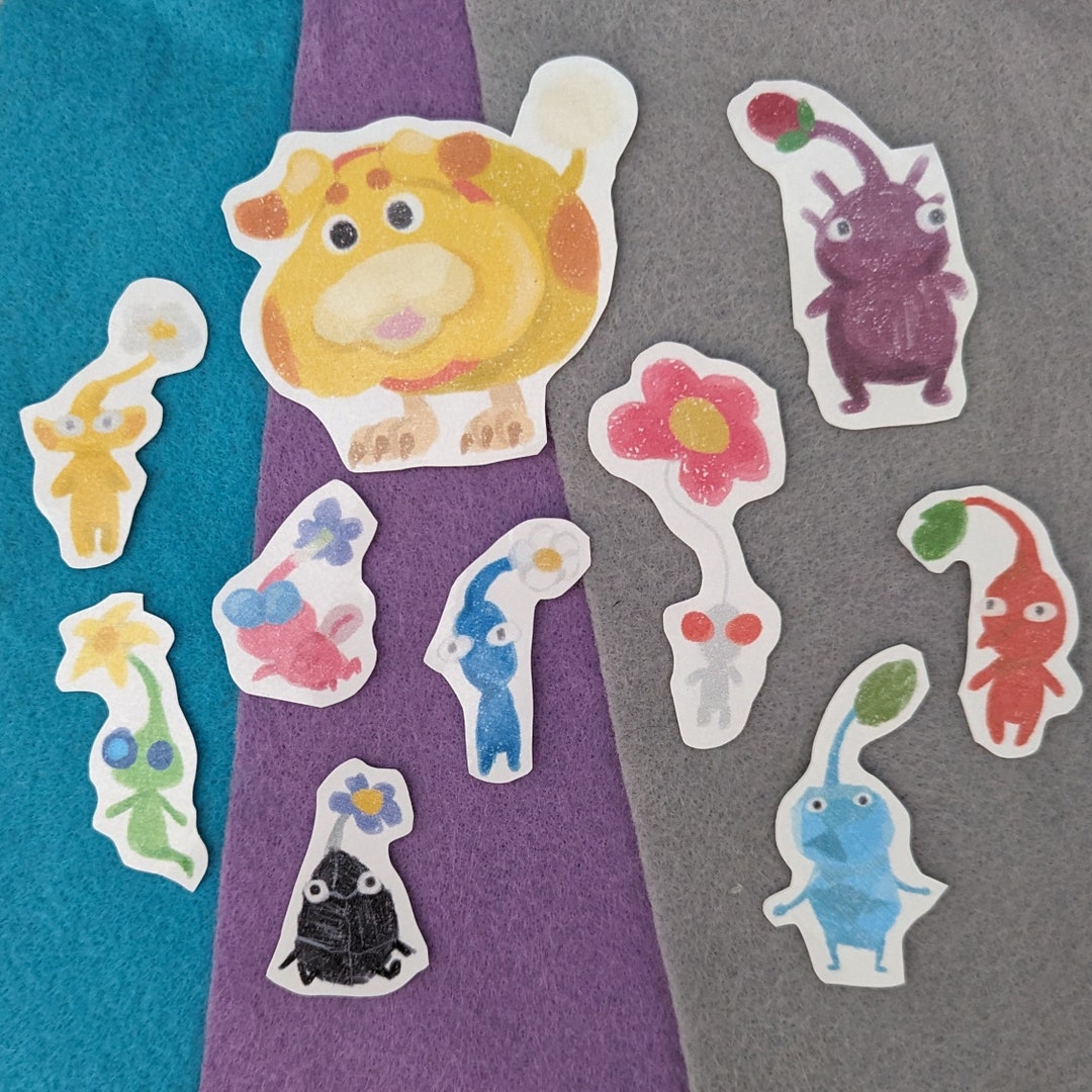 Pikmin 4 Sticker Pack (oachi, Red Pikmin, Blue Pikmin, Yellow Pikmin ...