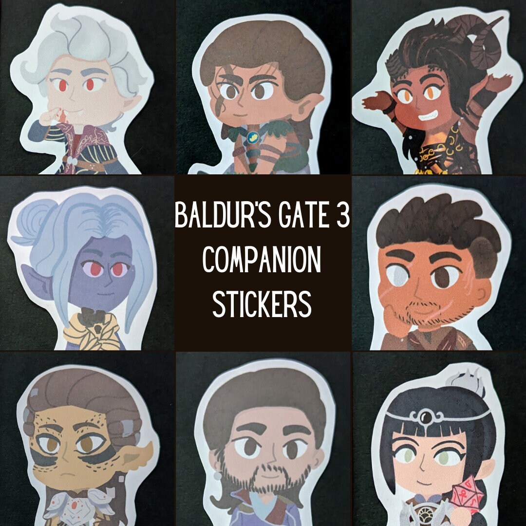 Baldurs Gate 3 Companion Stickers Astarion, Halsin, Karlach, Minthara ...