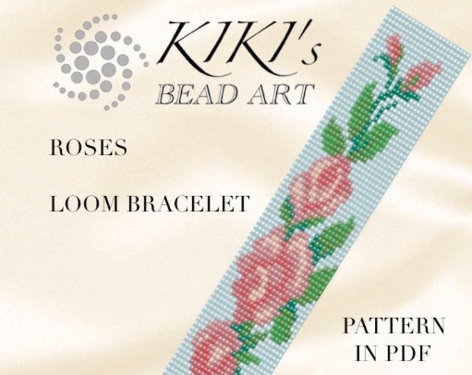 Bead Loom Pattern Roses LOOM Bracelet PDF Pattern Instant - Etsy
