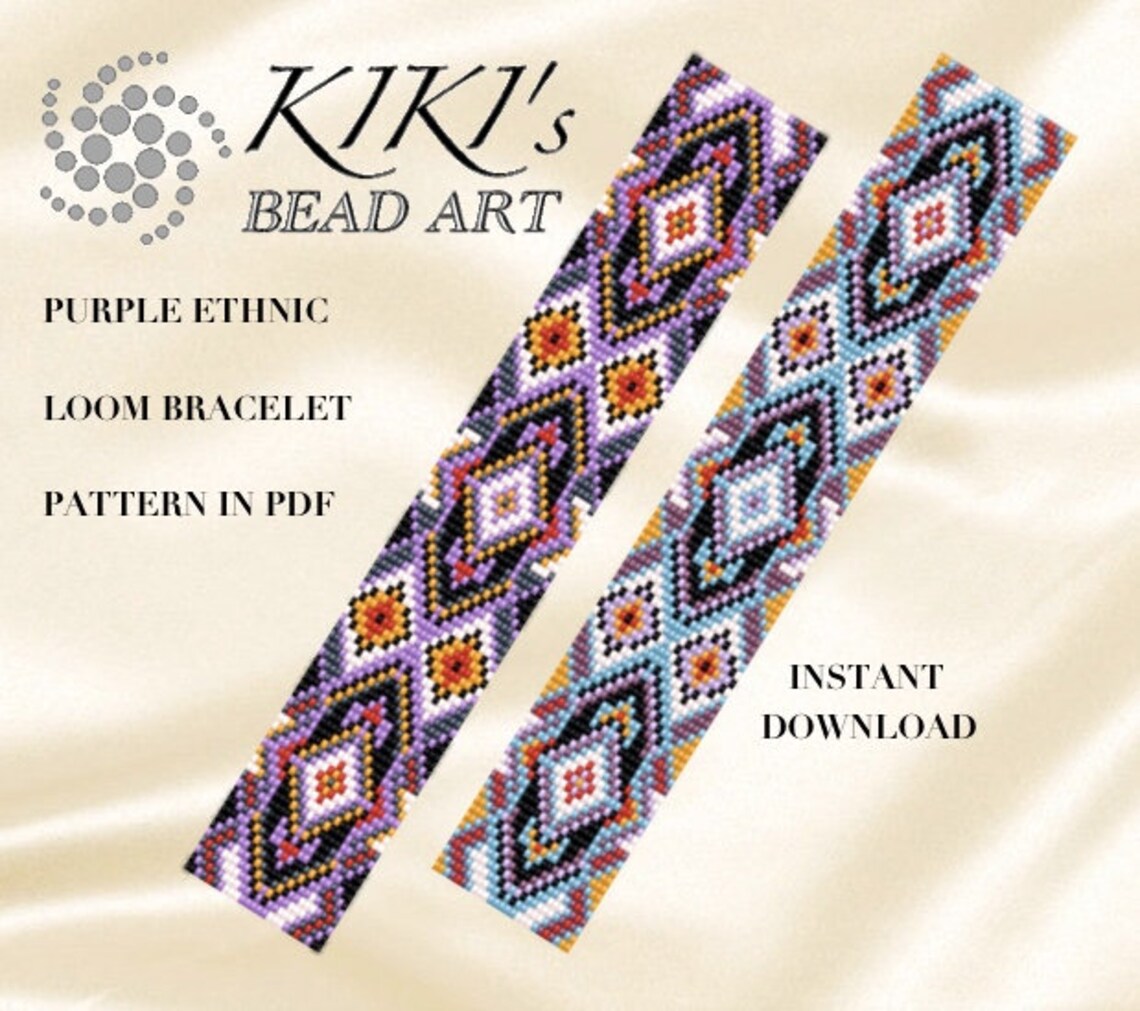 Bead Loom Pattern Purple Ethnic Native Inspired LOOM - Etsy