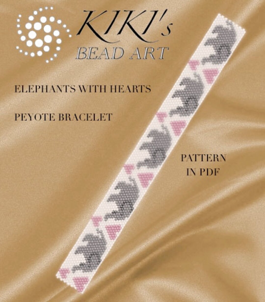 Pattern, Peyote Bracelet, Loom Bracelet - Elephants With Hearts Peyote ...