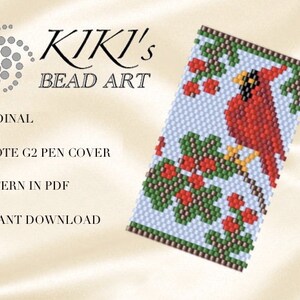 Pattern Peyote Pen Cover Cardinal Peyote Pattern for Pen | Etsy