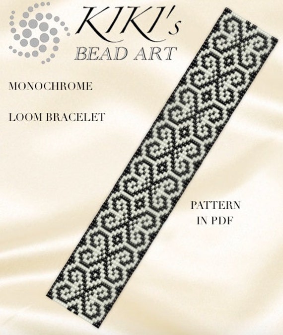 Bead loom pattern Monochrome ethnic inspired LOOM bracelet | Etsy
