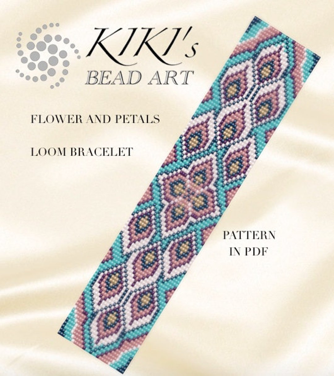 Bead Loom Pattern, Flower and Petals LOOM Bracelet Cuff Pattern in PDF ...