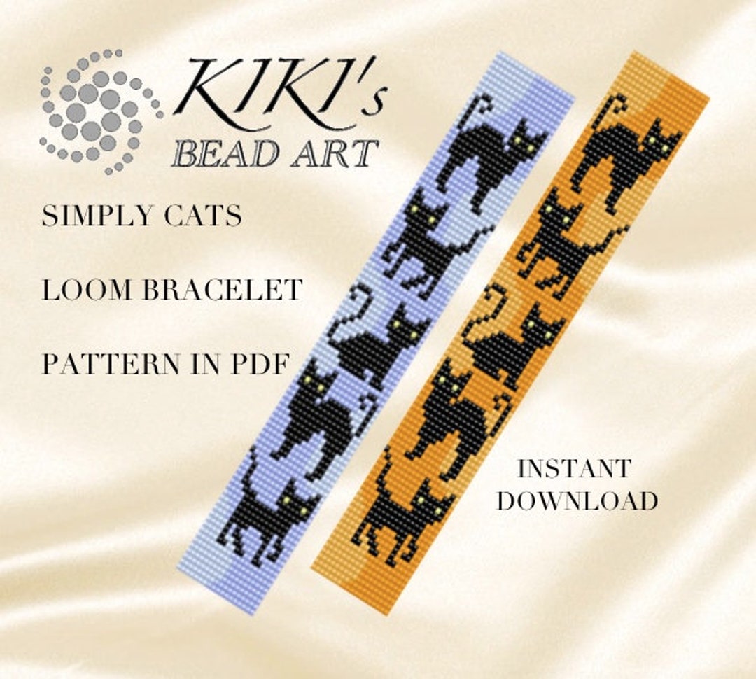 Bead Loom Pattern Simply Cats Black Cats Loom Bracelet Pattern PDF ...