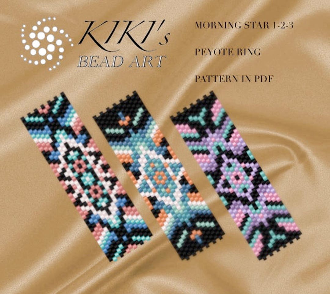 Pattern, Peyote Rings Morning Star 1-2-3 - Peyote Ring Set of 3 ...