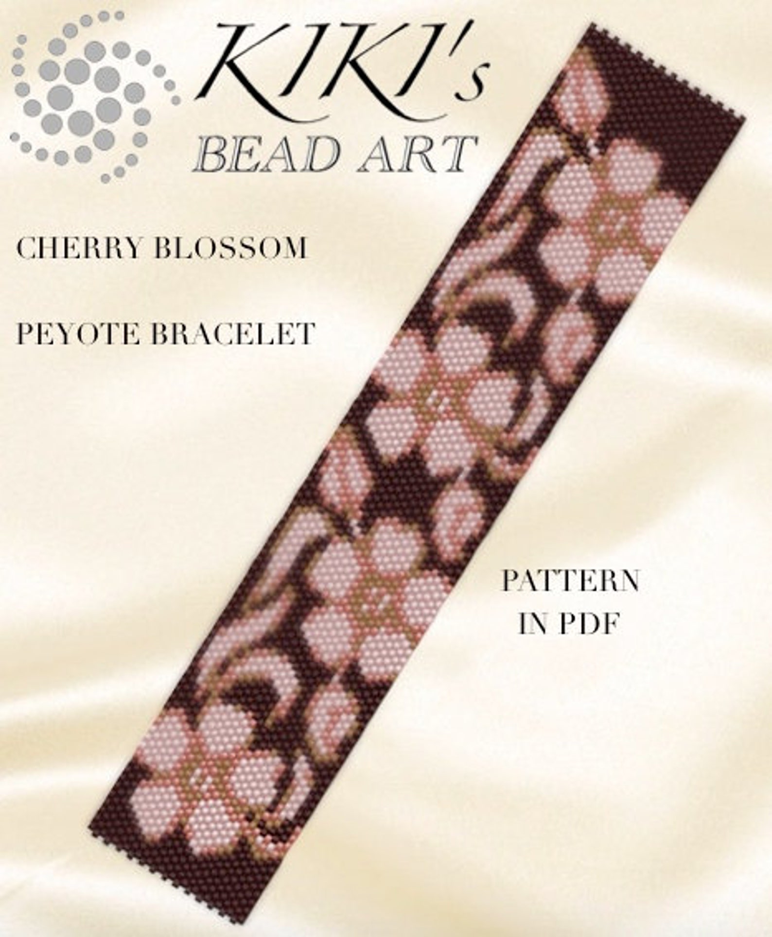 Peyote Pattern for Bracelet - Cherry Blossom Peyote Bracelet Cuff ...